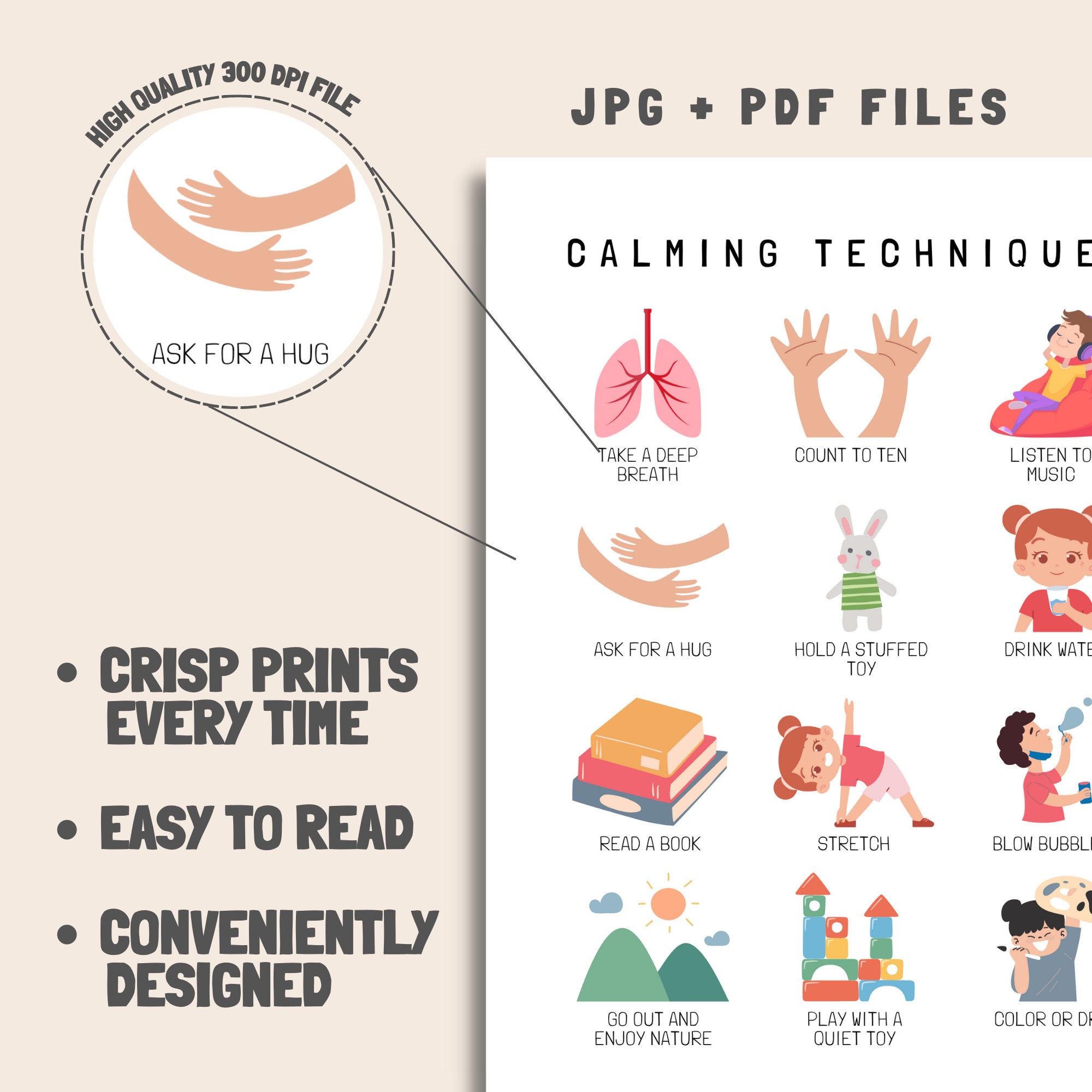 Calming Techniques Poster, Calming Corner, Calming Strategies Chart ...