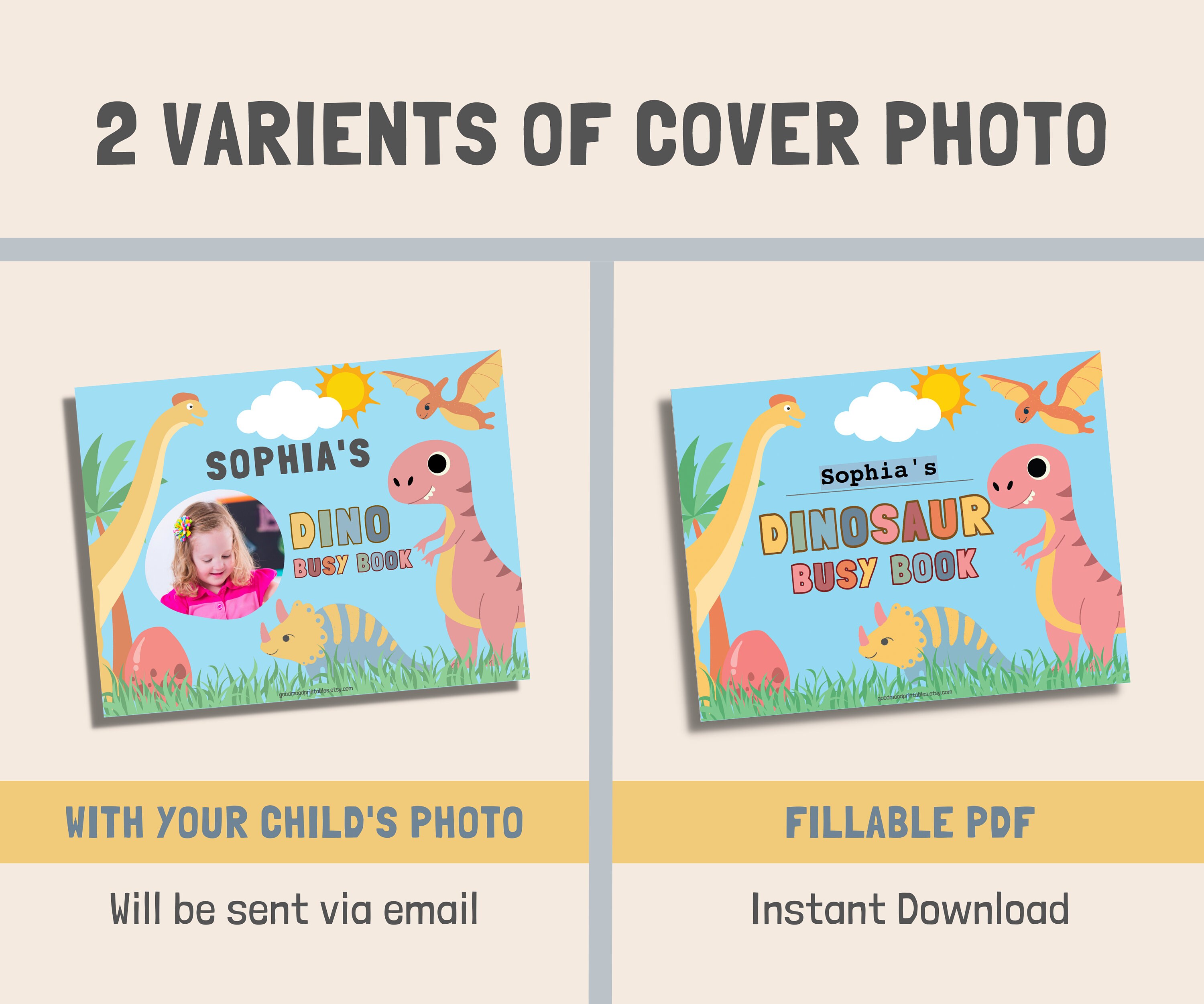 Custom Dinosaur Busy Book Activity, Toddler Busy Book, Preschool Busy ...