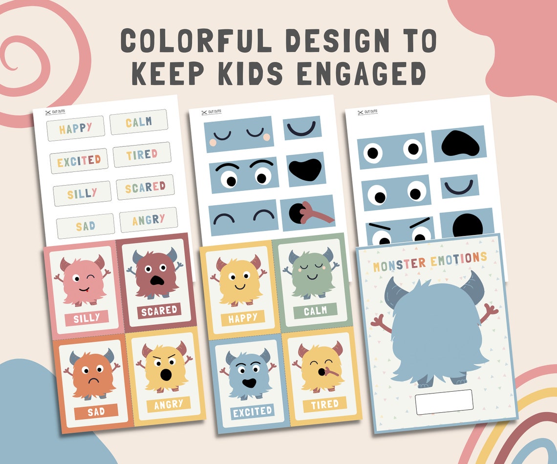 Monster Emotion Printable Activities, Emotion Preschool Printables ...