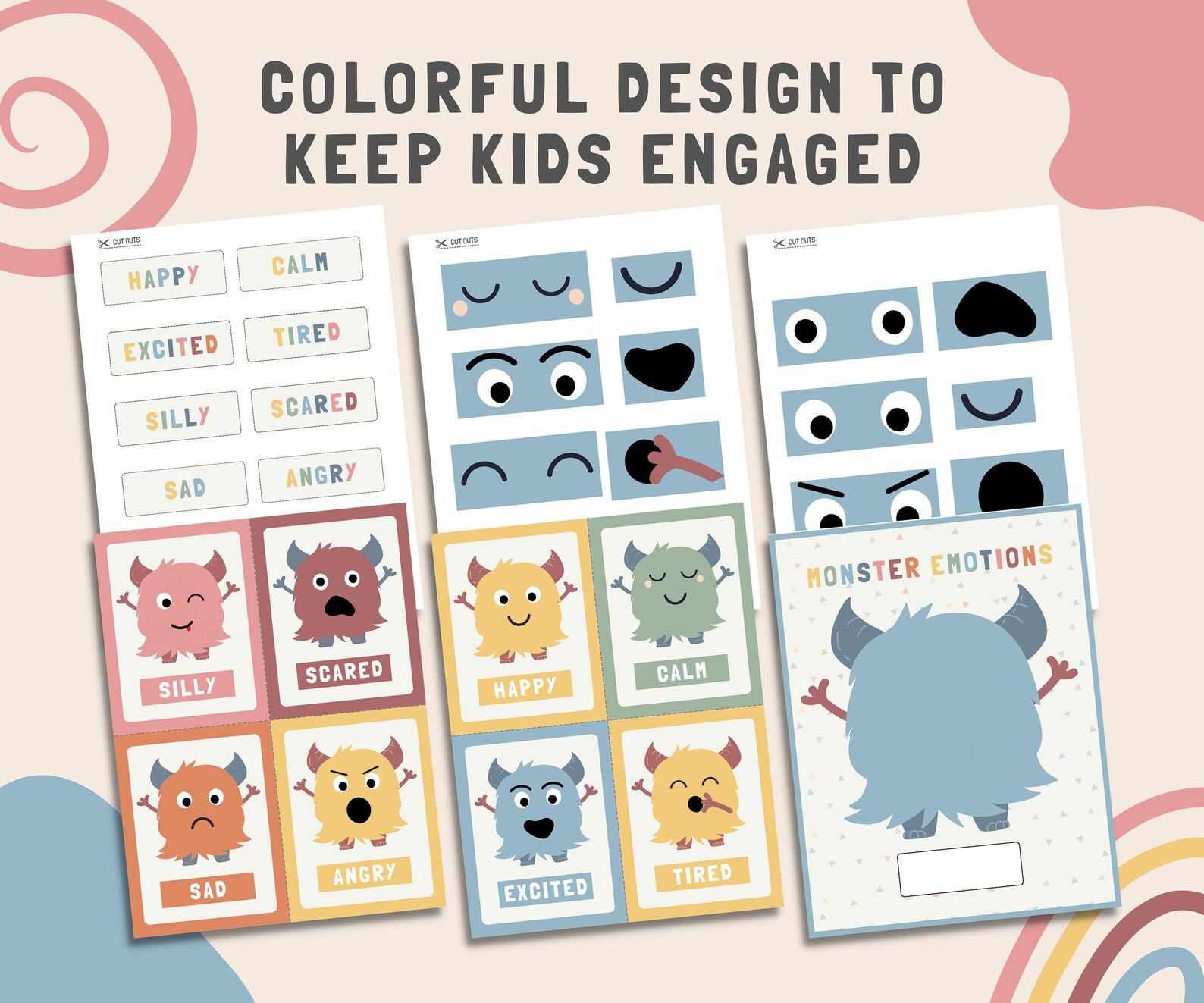 Monster Emotion Printable Activities, Emotion Preschool Printables ...
