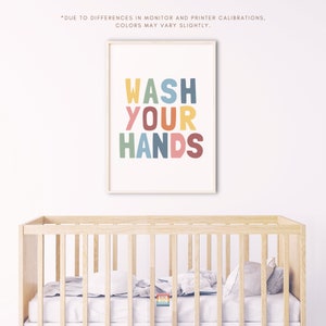 Wash Your Hands Sign, Bathroom Poster, Printable Wall Art, Montessori ...