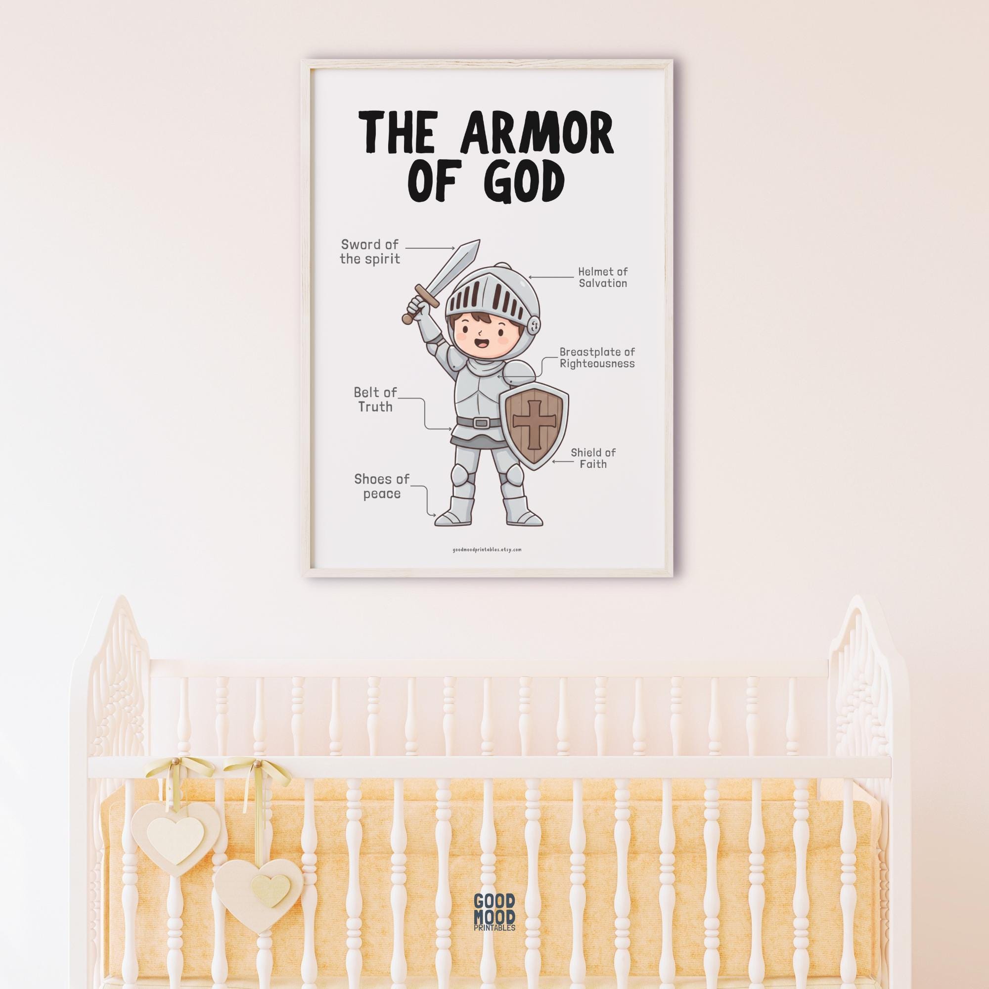 The Armor of God Poster for Kids, Preschool Classroom Decor, Christian ...