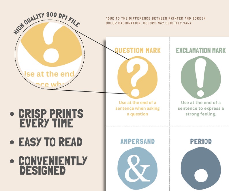 Punctuation Flash Cards Punctuation Marks and When to Use - Etsy
