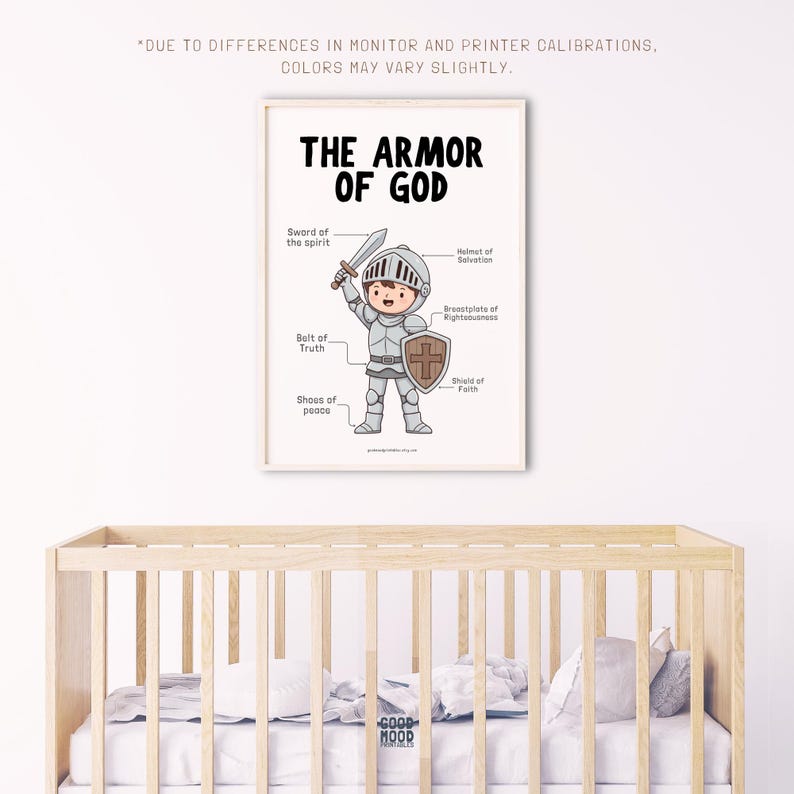 The Armor of God Poster for Kids, Preschool Classroom Decor, Christian ...