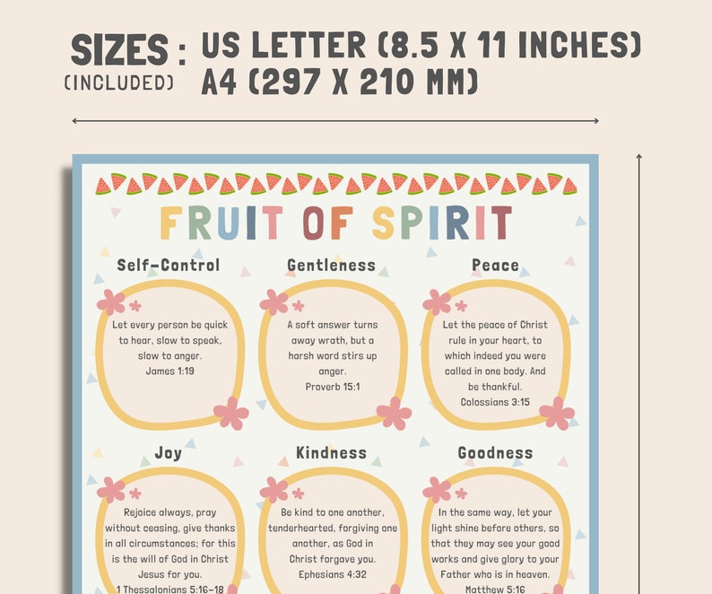 Fruit of the Spirit Matching Printable Galatians 5 Activity - Etsy