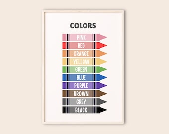 Crayon Colors Poster - Etsy