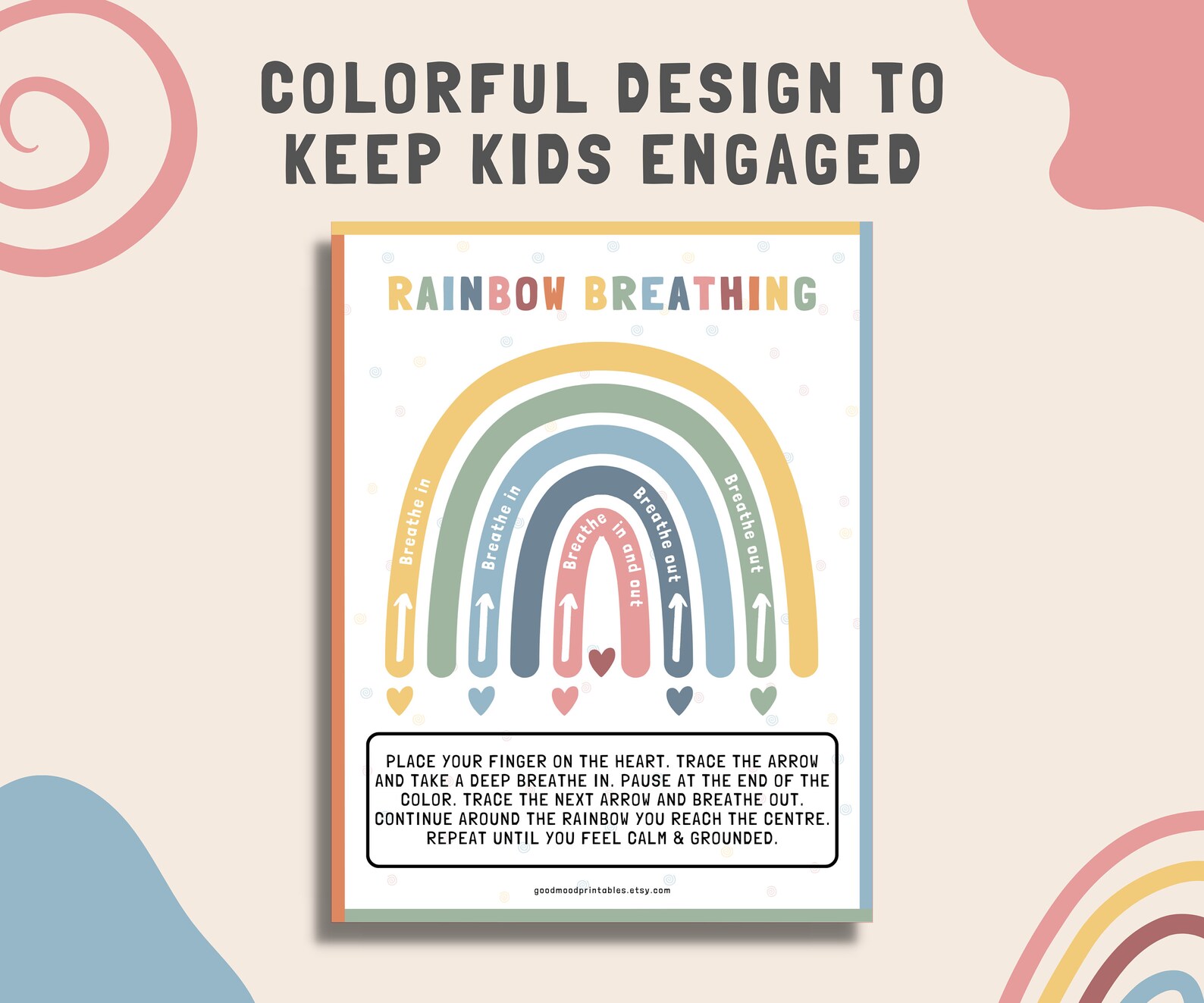 Rainbow Breathing, Deep Breathing, Grounding, Calm Down Strategies ...