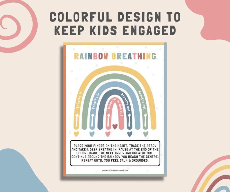 Rainbow Breathing, Deep Breathing, Grounding, Calm Down Strategies ...