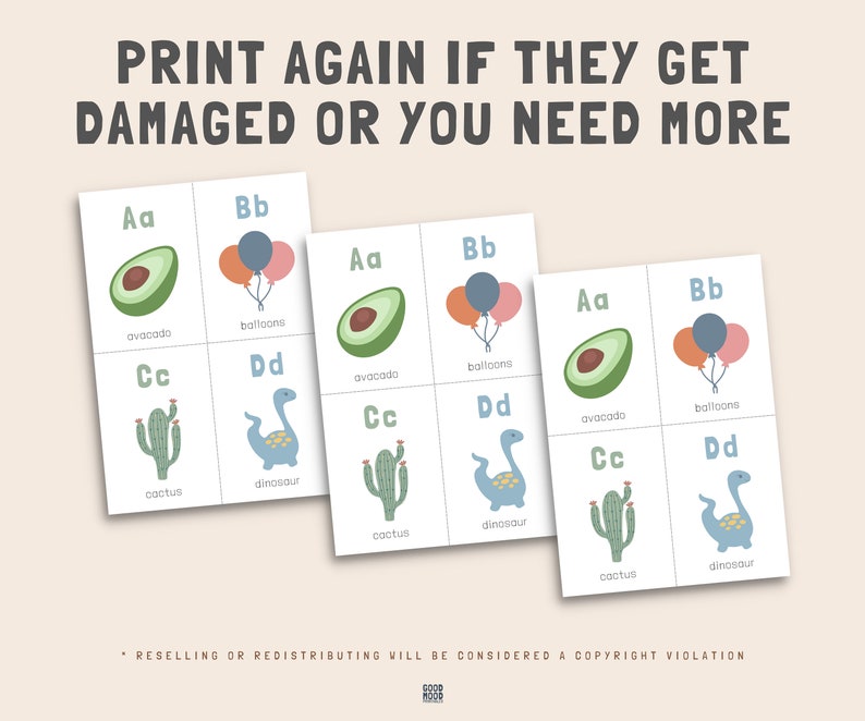 Printable Alphabet Flash Cards ABC Flashcards Printable - Etsy