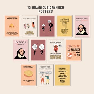 English Classroom Poster Mega Bundle, Modern English Classroom Decor ...