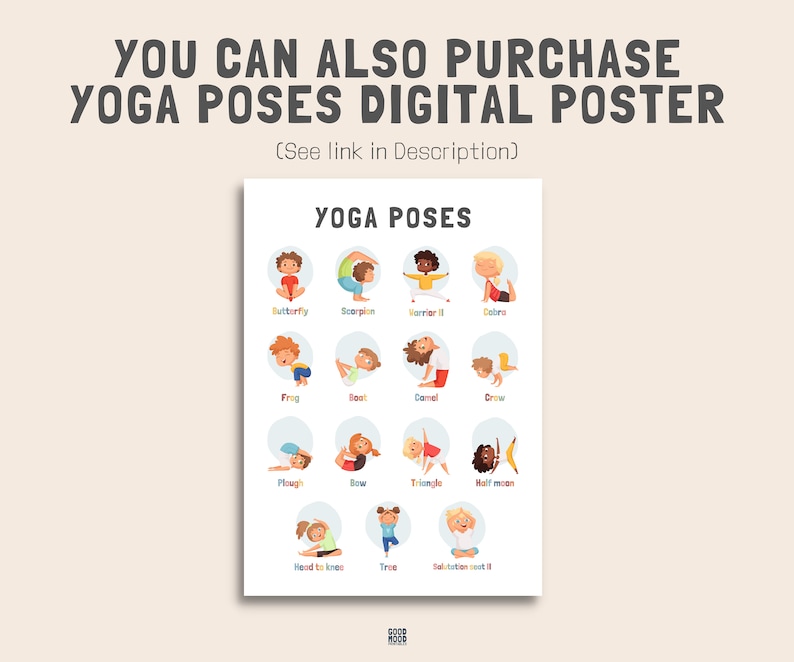 15 Yoga Flash Cards Kids Yoga Cards Children's Yoga - Etsy