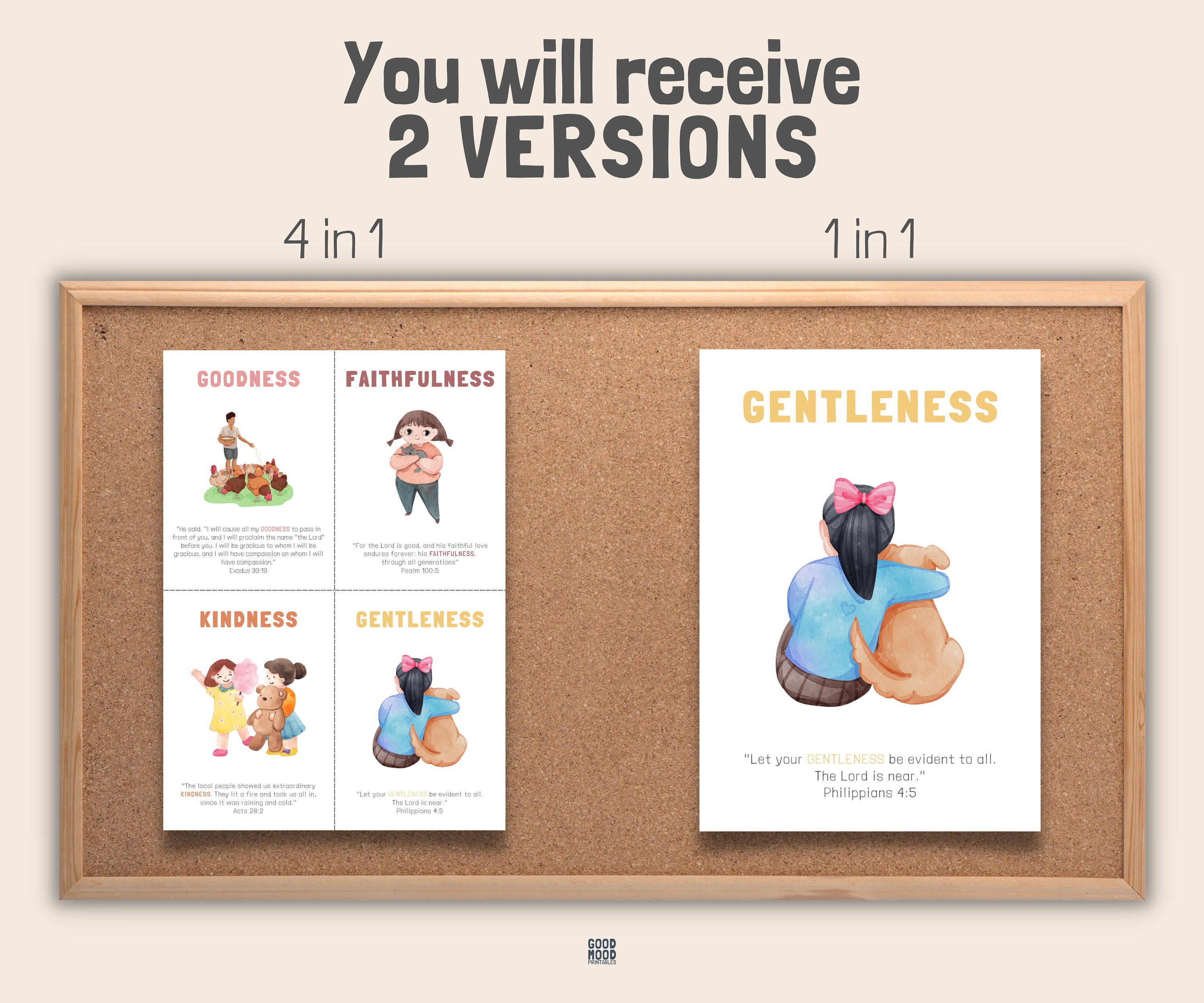 Fruit of the Spirit Flash Cards Calming Corner Montessori - Etsy