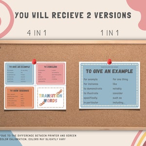 Transition Words and Phrases Mini Posters, Modern English Classroom ...