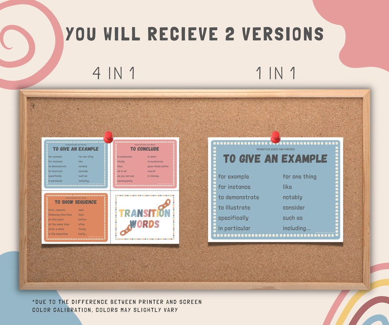 Transition Words and Phrases Mini Posters, Modern English Classroom ...