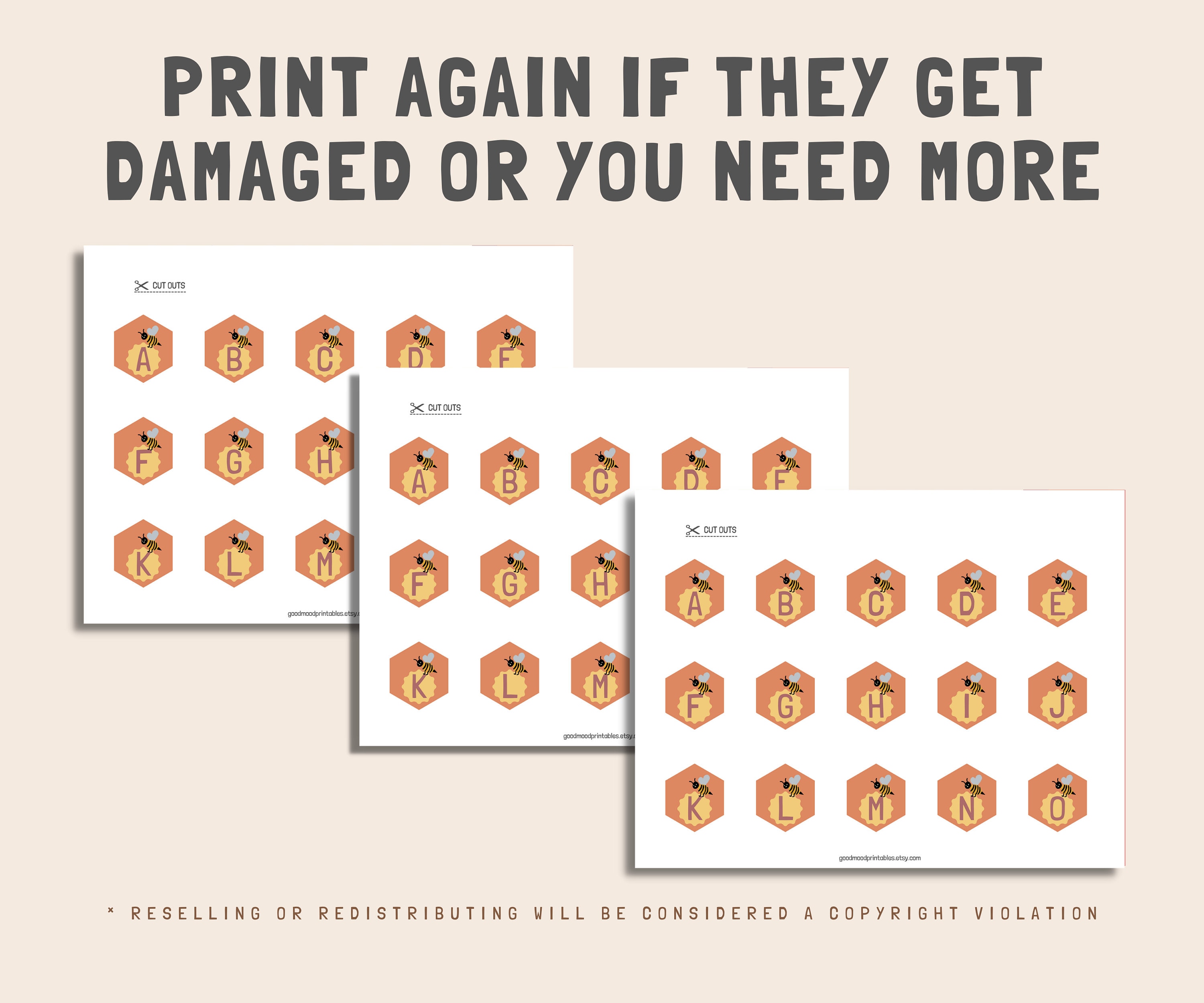 Honey Bee Alphabet Activity, Preschool Printable Busy Book Activity ...