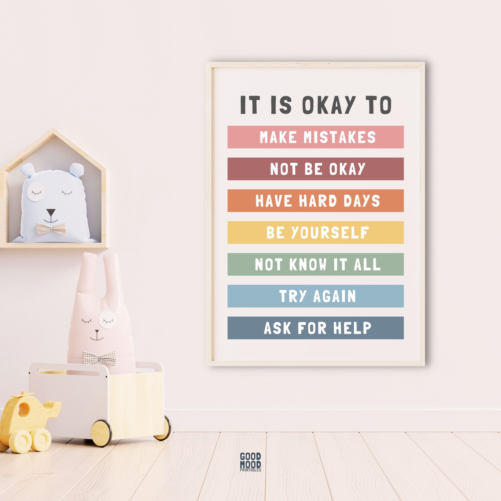 Feelings Poster, It's Ok to Make Mistakes Poster, Montessori Wall Art ...