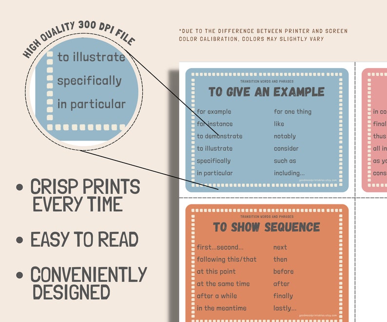 Transition Words and Phrases Mini Posters, Modern English Classroom ...