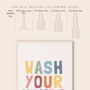 Wash Your Hands Sign, Bathroom Poster, Printable Wall Art, Montessori ...