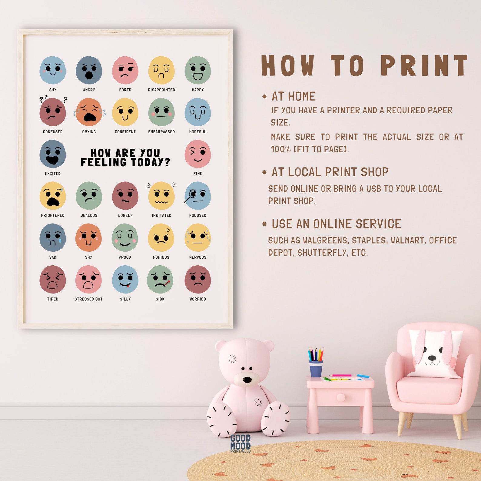 27 Feelings Chart for Kids & Teens, How Are You Feeling Poster ...