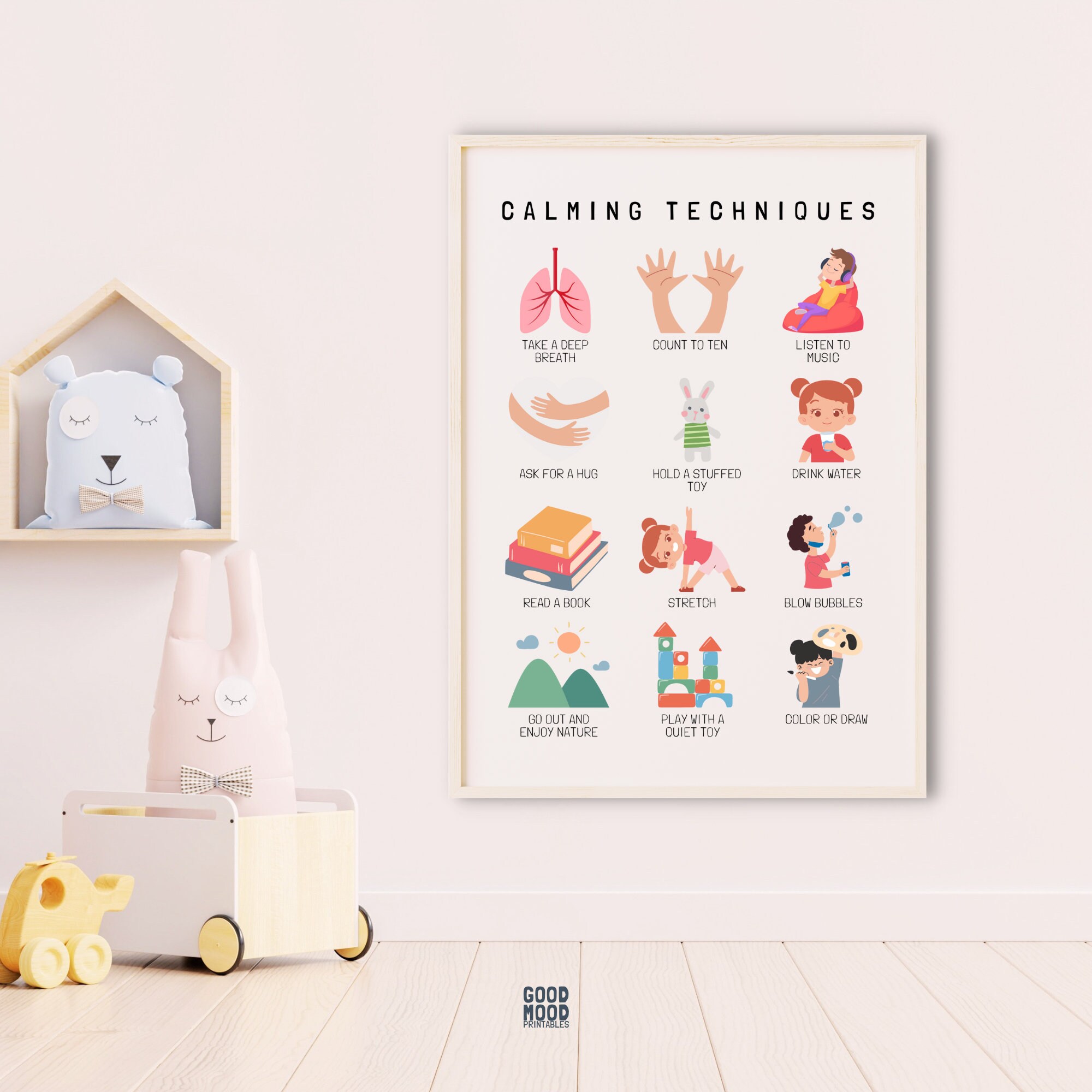 Calming Techniques Poster, Calming Corner, Calming Strategies Chart ...