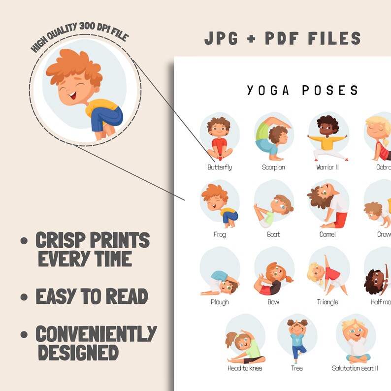 Yoga Poses Poster for Kids Montessori Toddler Routine - Etsy