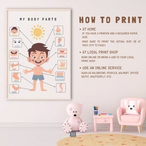 My Body Parts, Educational Poster, Printable Wall Art, Anatomy Poster ...