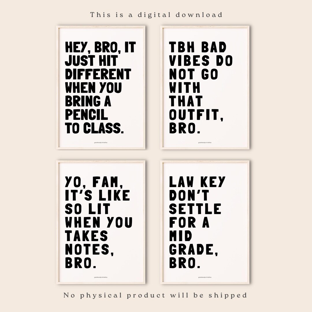 High School Classroom Decor (SET OF 4), English Class Poster, Funny ...