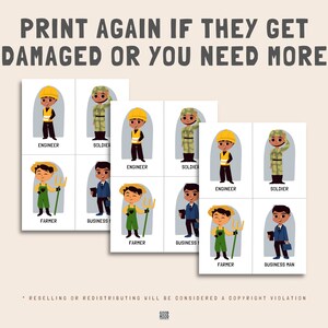 Professions Flash Cards, Montessori Cards, Flash Cards, Nomenclature ...