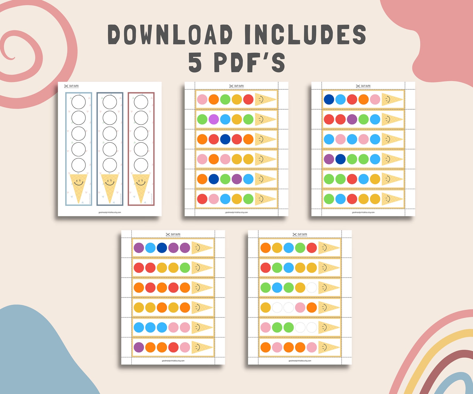 Build an Ice Cream With Pompoms, Fine Motor Skills, Game for Toddlers ...