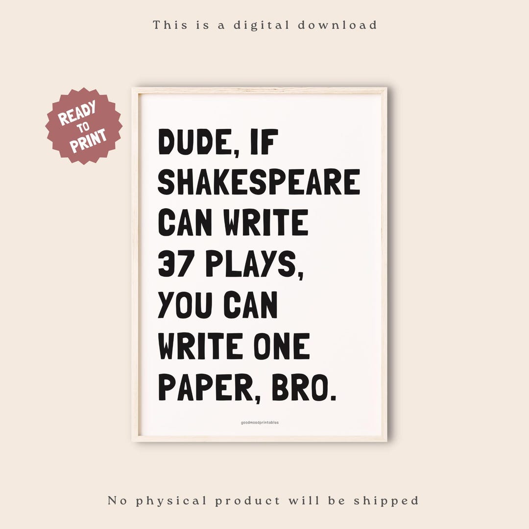 Shakespeare Poster, Funny English Classroom Wall Decor, Middle High ...