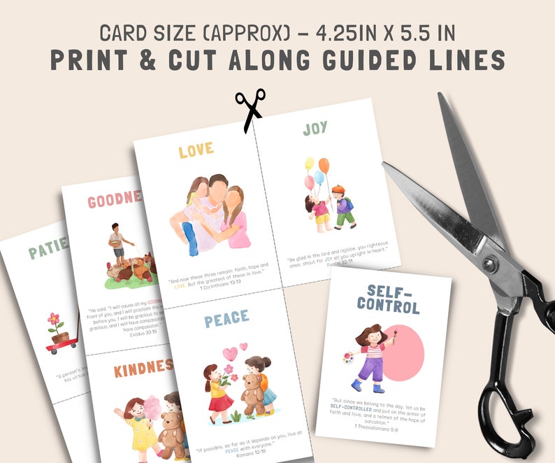 Fruit of the Spirit Flash Cards, Calming Corner, Montessori Flashcards ...