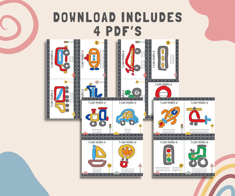 Transport Playdough Mats, Printable Toddler, Preschool Educational ...