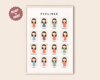 Feelings Calm Corner Poster, Montessori Homeschool Decor, Feelings ...