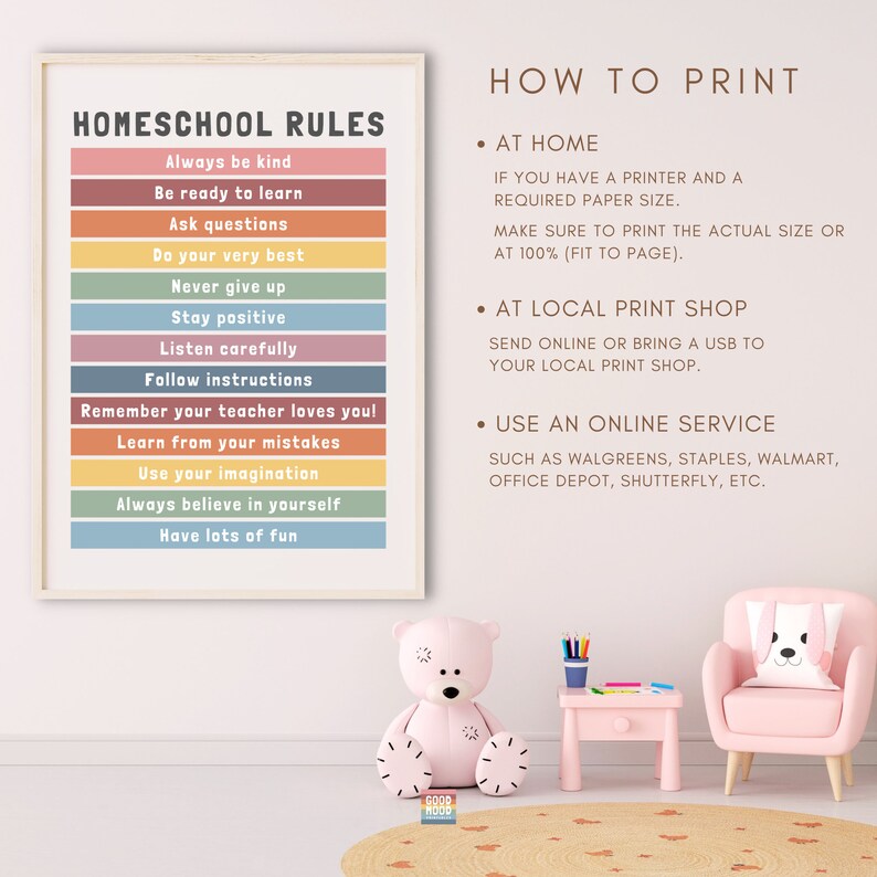 Homeschool Rules Poster Homeschool Printables Homeschool - Etsy