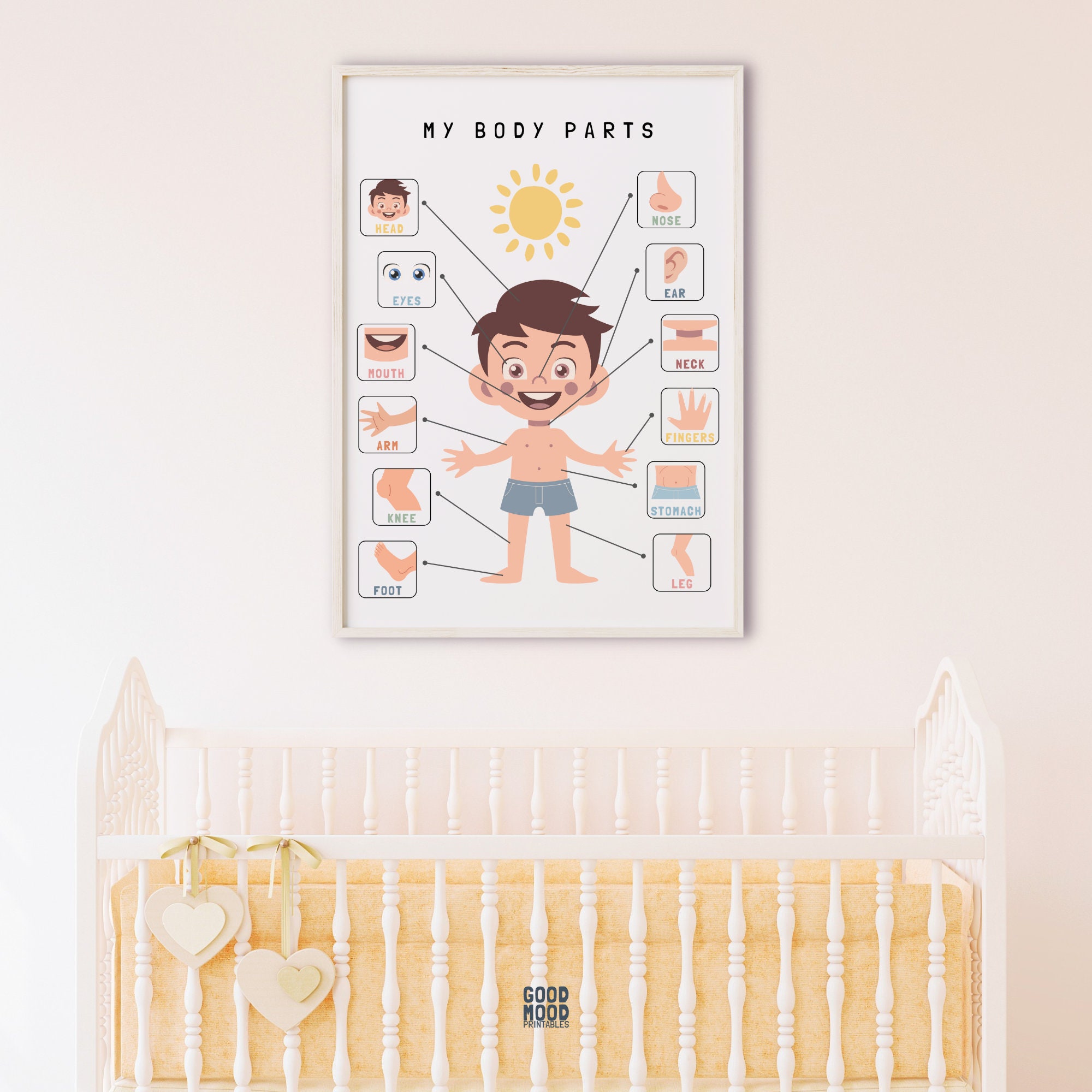 My Body Parts, Educational Poster, Printable Wall Art, Anatomy Poster ...