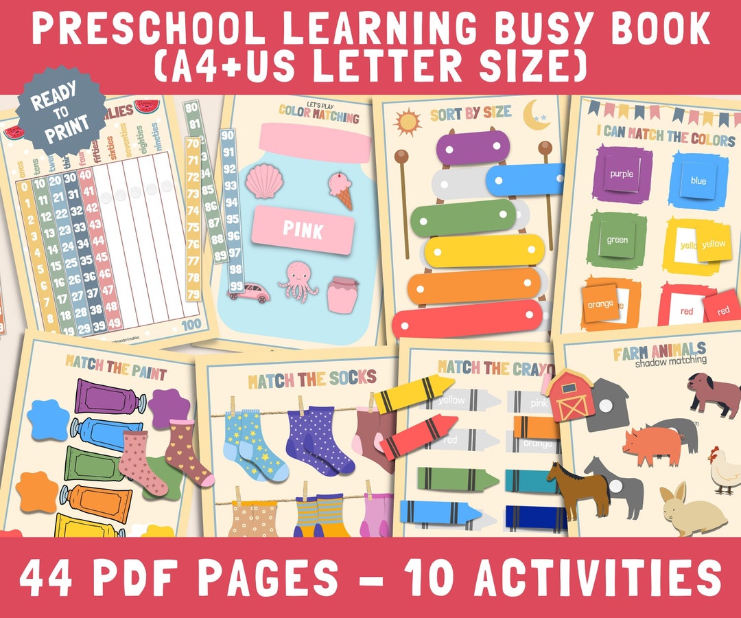 Printable Busy Book for Toddlers, Binder Book, Pre K Learning ...