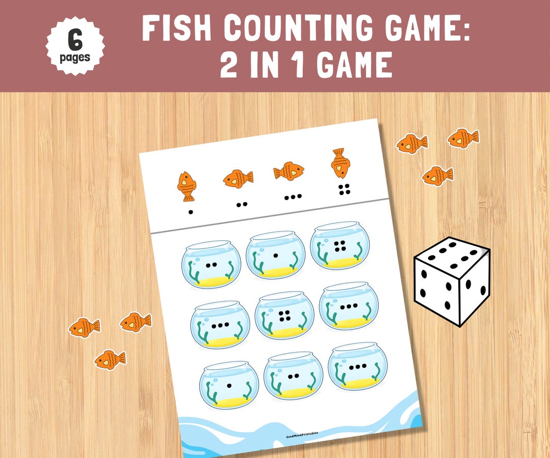 Fish Counting Game | 2 in 1 Game | Preschool Number Activity (printable ...