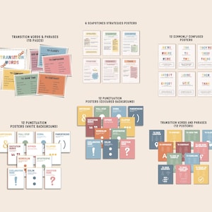 English Classroom Poster Mega Bundle, Modern English Classroom Decor ...