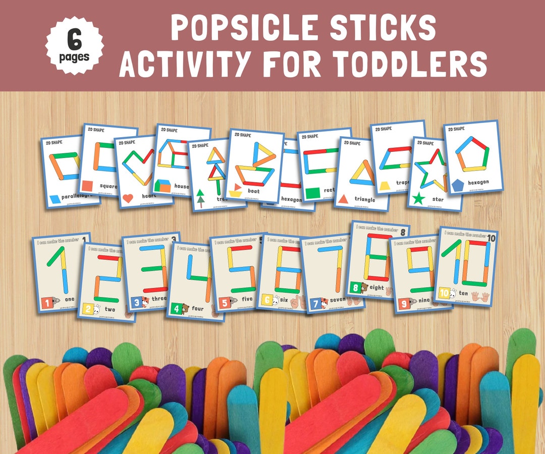 Popsicle Sticks Activity Set Game for Toddlers Montessori - Etsy