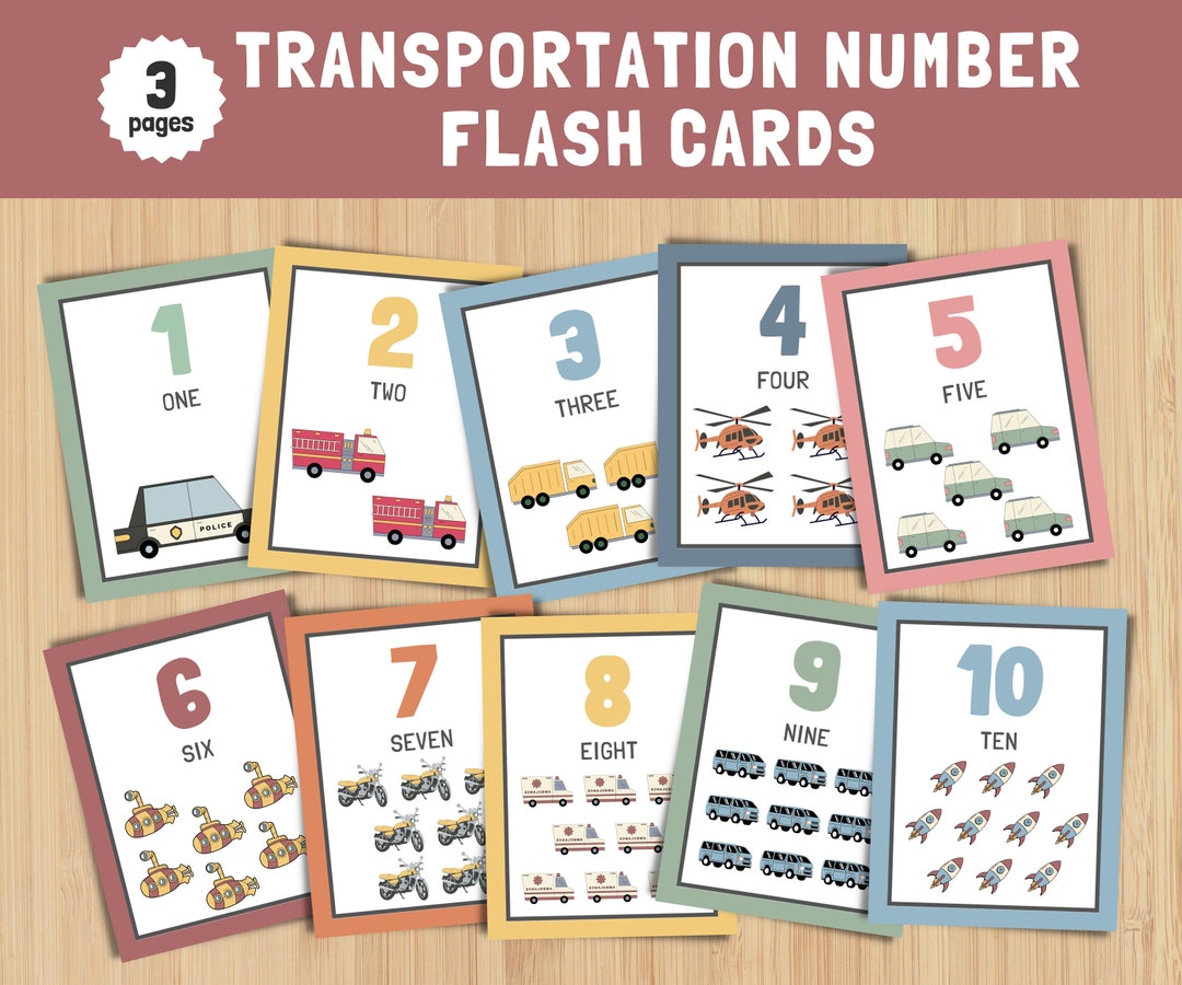 Montessori Numbers Cards, Counting Practice Flash Cards, Flash Cards ...