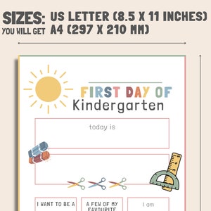 First Day of School Printable and Fillable Template, Last Day of School ...