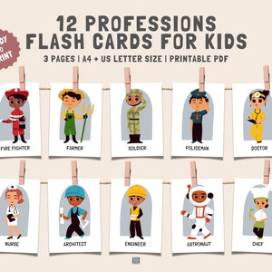 Professions Flash Cards, Montessori Cards, Flash Cards, Nomenclature ...