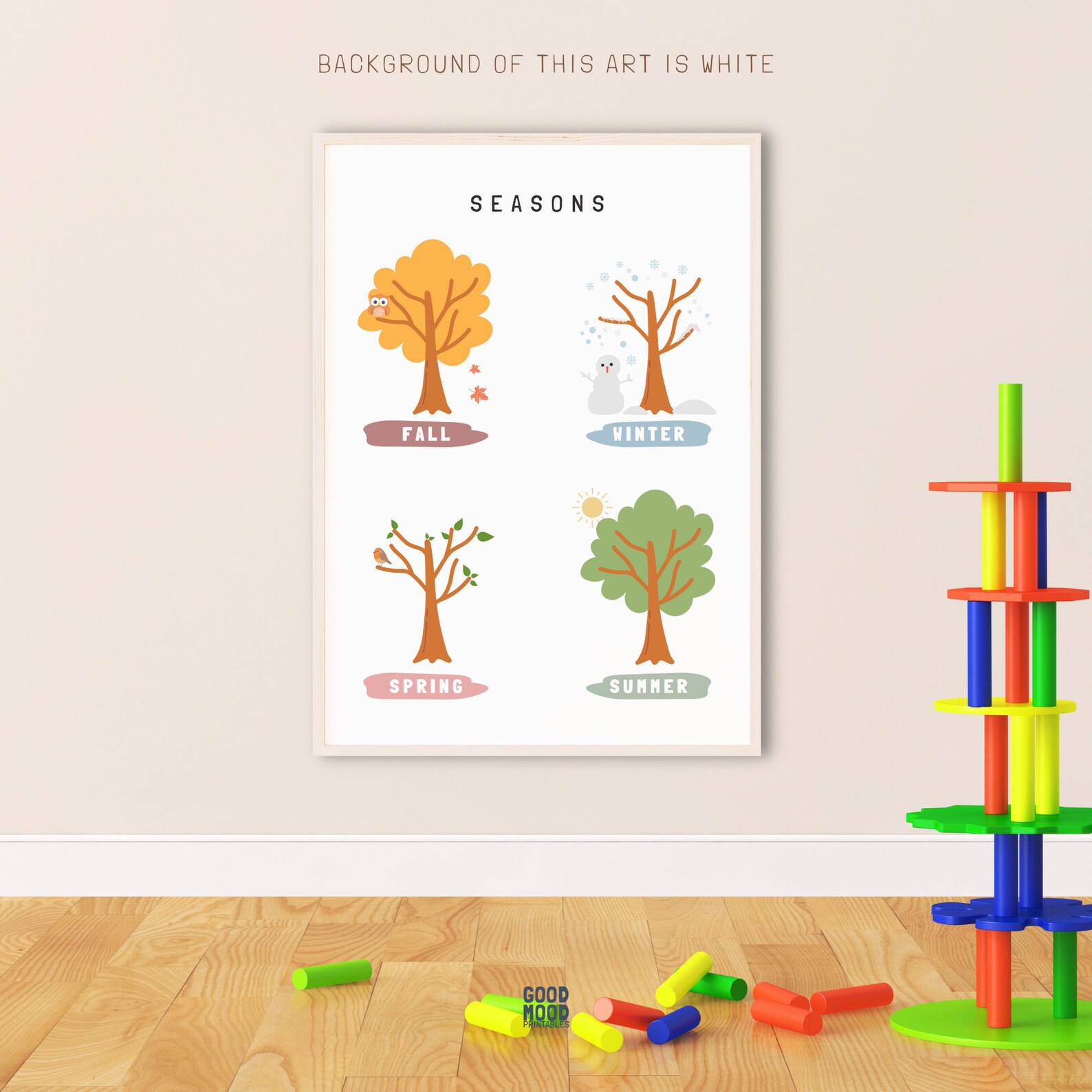Seasons Poster, Seasons Print, Printable Wall Art, Educational Poster ...