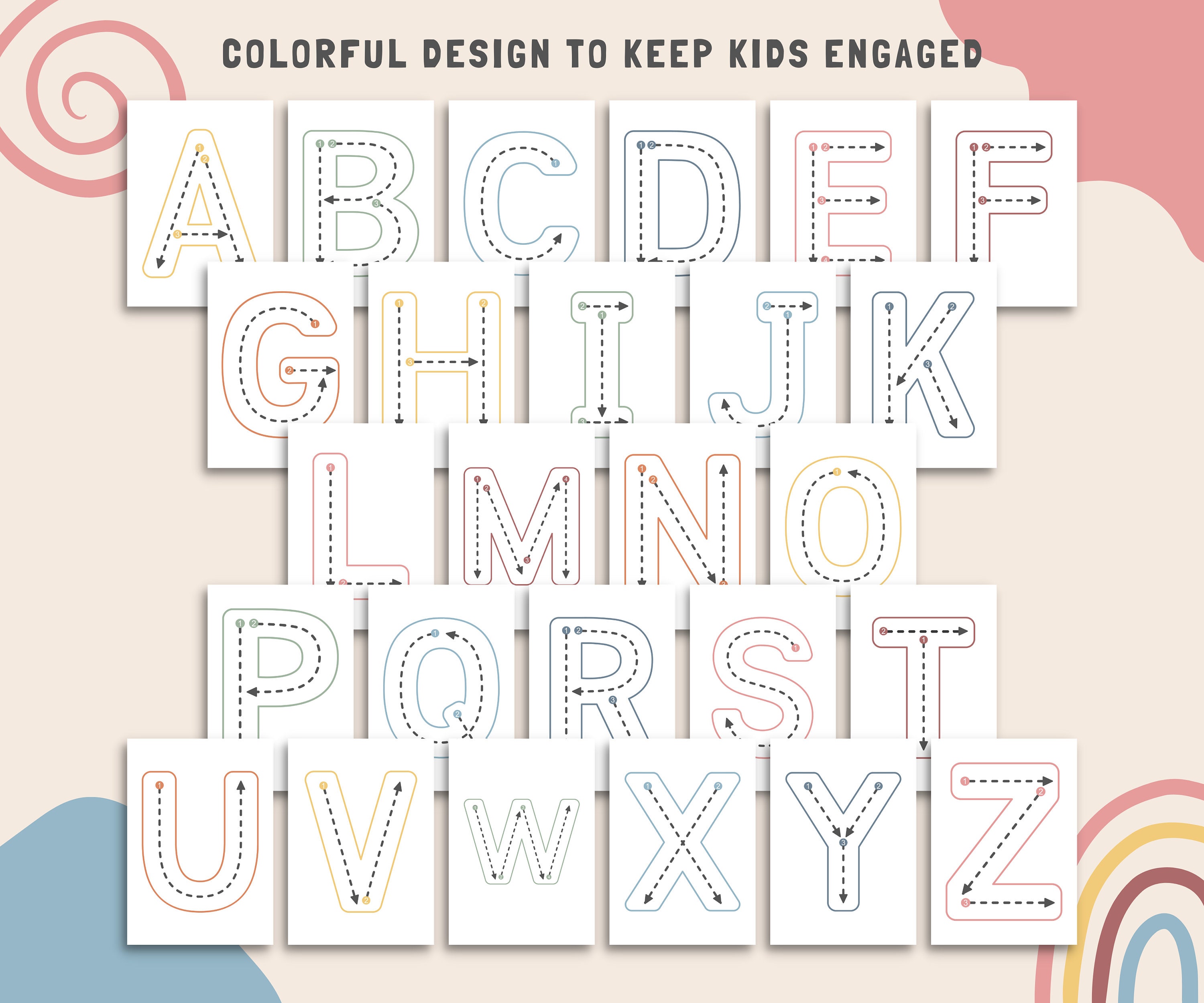 Letter Formation Flash Cards Montessori Cards Flash Cards - Etsy New ...