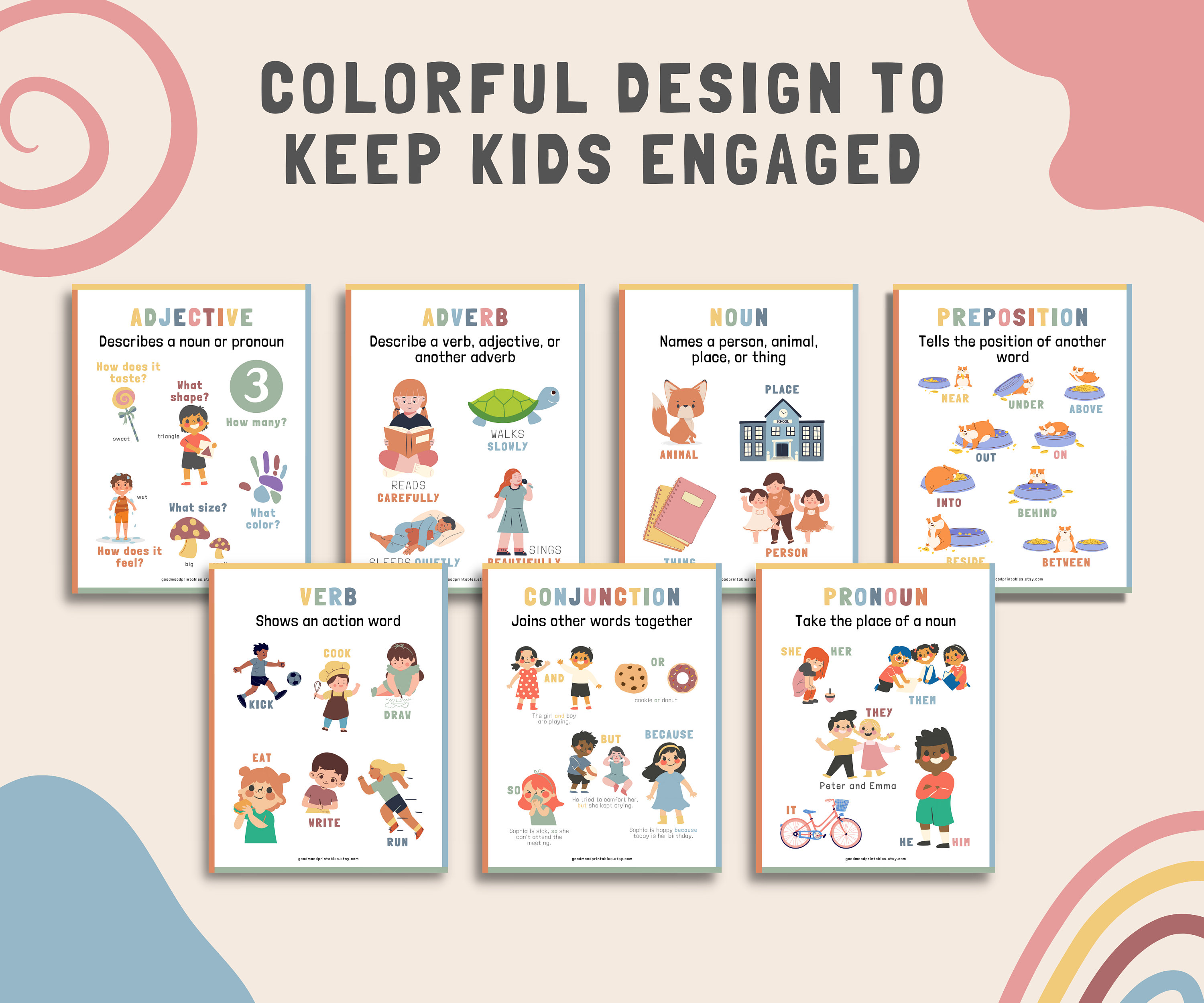 English Grammar Poster Parts of Speech, Parts of Speech Poster, Noun ...