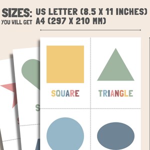 12 Shapes Flash Cards, Toddler Flashcards Printables, Montessori ...