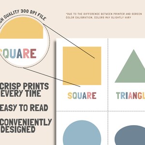 12 Shapes Flash Cards, Toddler Flashcards Printables, Montessori ...