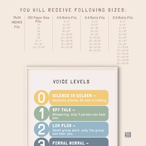 Voice Noise Level Poster, Classroom Teacher Management, Voice Volume ...