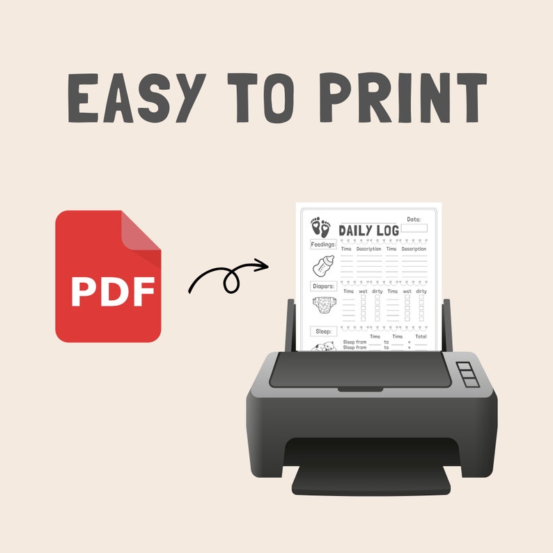 Infant Daily Log Printable & Fillable, Baby Daily Log, Baby Care ...
