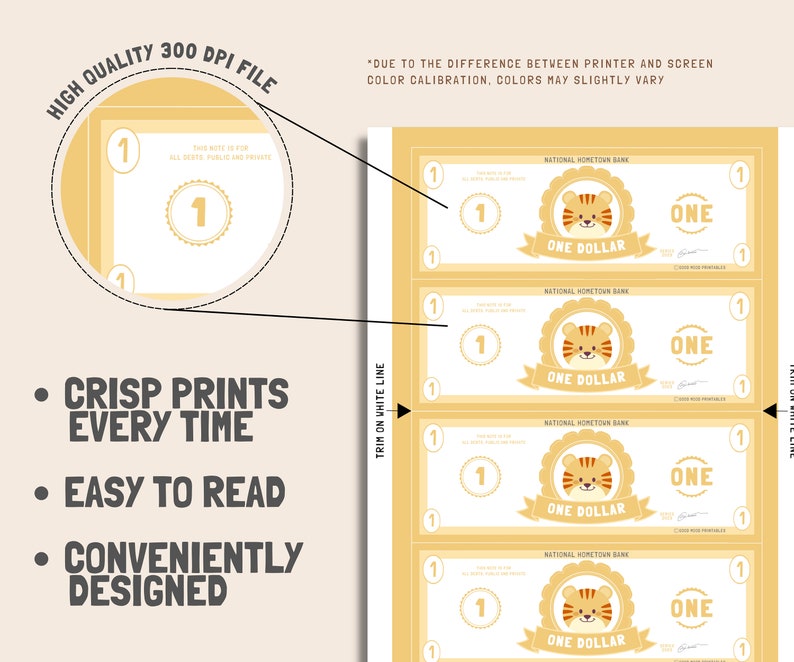 Play Money Printable, Pretend Play, Mom Bucks, Learning Money ...